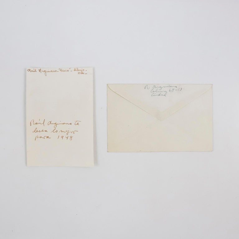 Antique Postcard Signed by Raul Anguiano. 1948 For Sale at 1stDibs