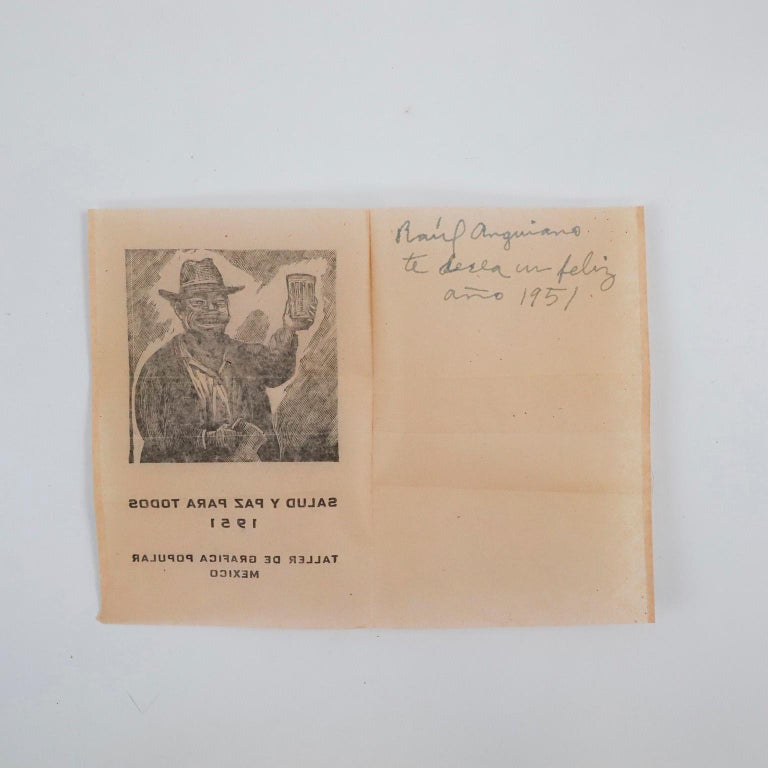 Antique Postcard Signed by Raul Anguiano, 1951 For Sale at 1stDibs