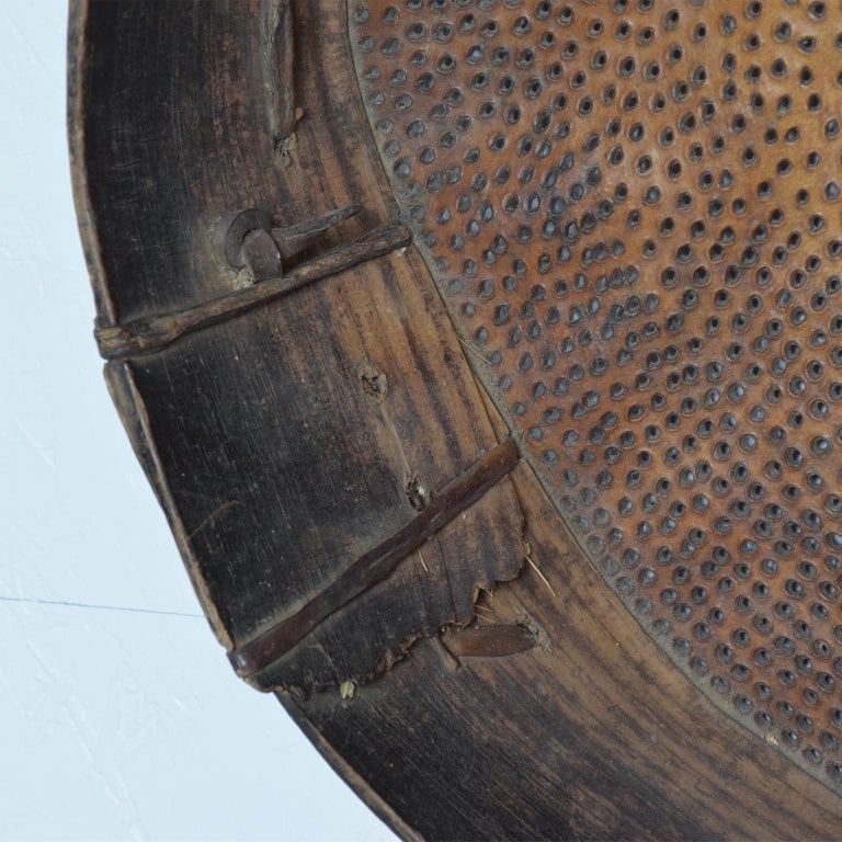 Antique Primitive Bentwood and Goatskin Flour Sieve Sifter, Guatemala ...