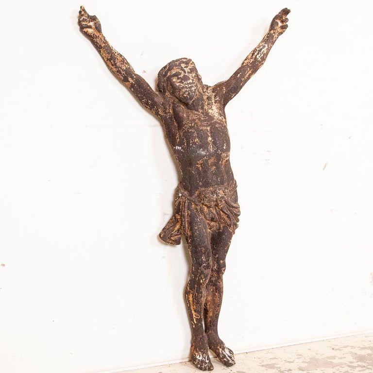 Antique Cast Iron Crucifix Christ with Distressed Aged Patina at ...
