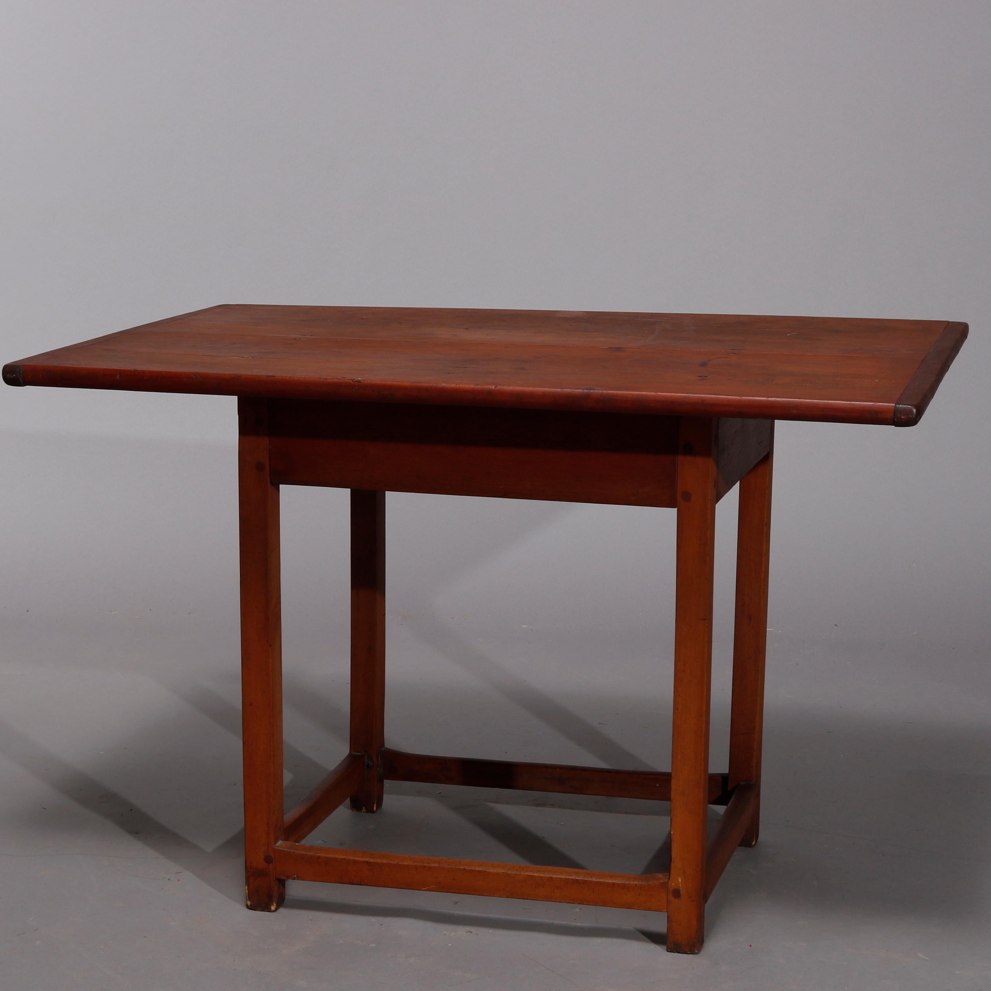 Antique Primitive Colonial Cherry Tavern Table, 18th Century at 1stDibs