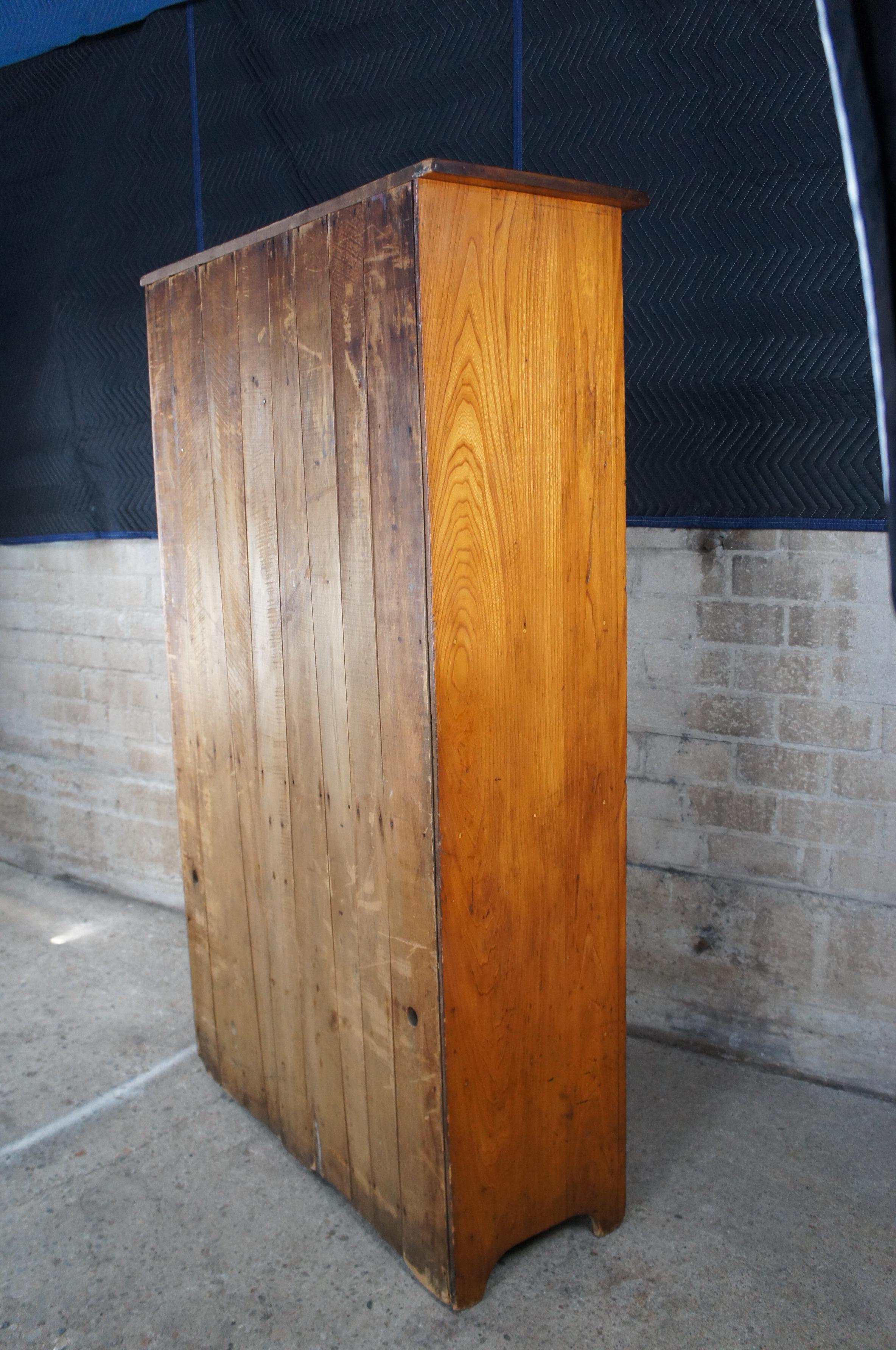 Antique Primitive Farmhouse American Pine China Display Cabinet Country ...