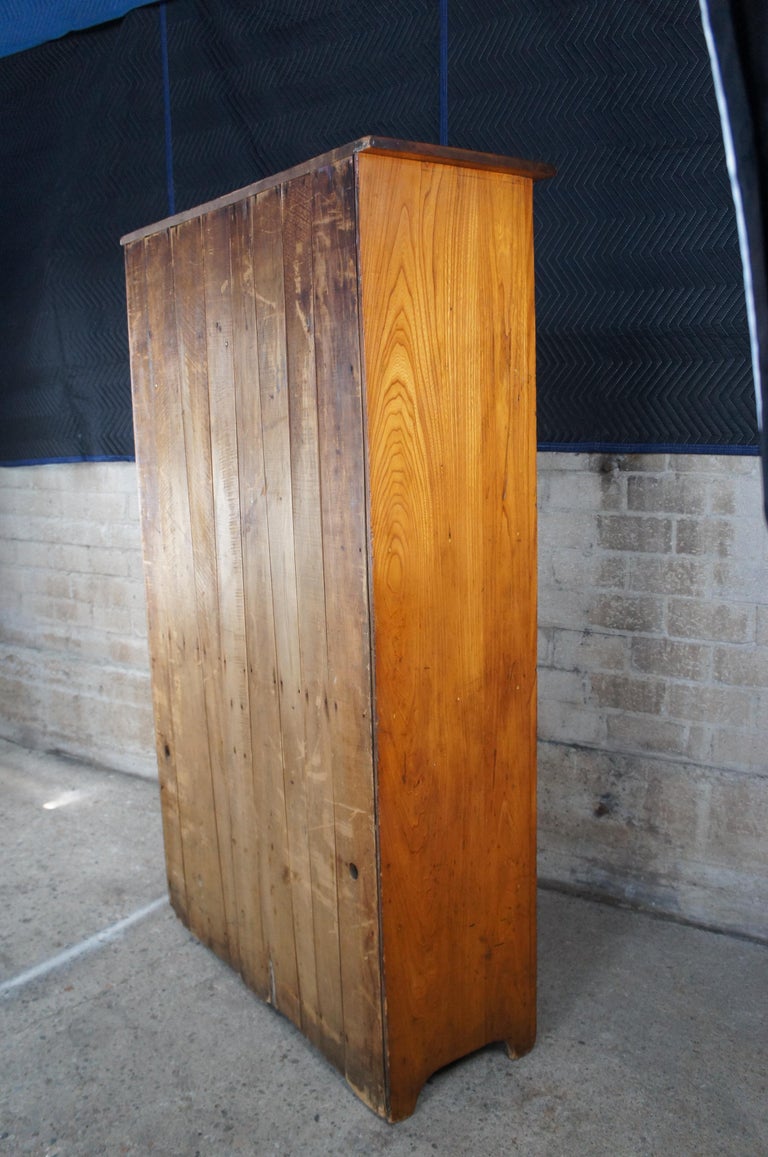 Antique Primitive Farmhouse American Pine China Display Cabinet Country ...