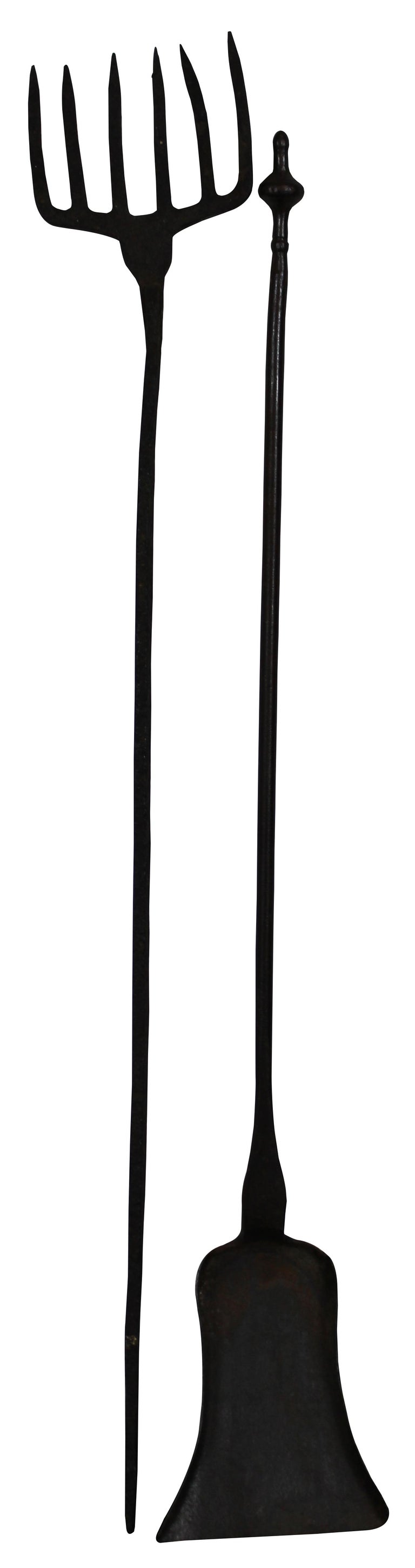 Antique Primitive Hand Forged Iron Fireplace Tools Shovel Fork ...