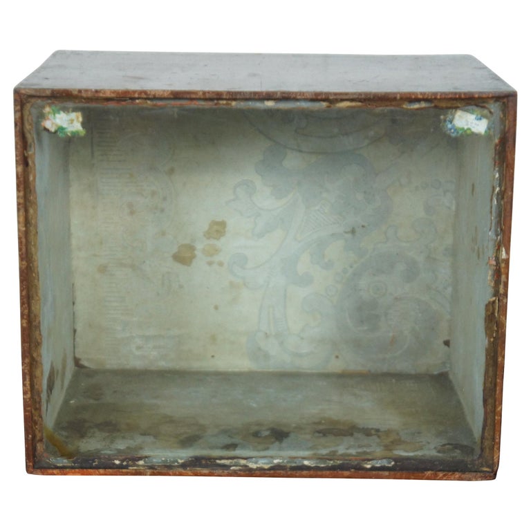 Antique Primitive Pine Table Top Showcase Diorama Display Case Shadow ...