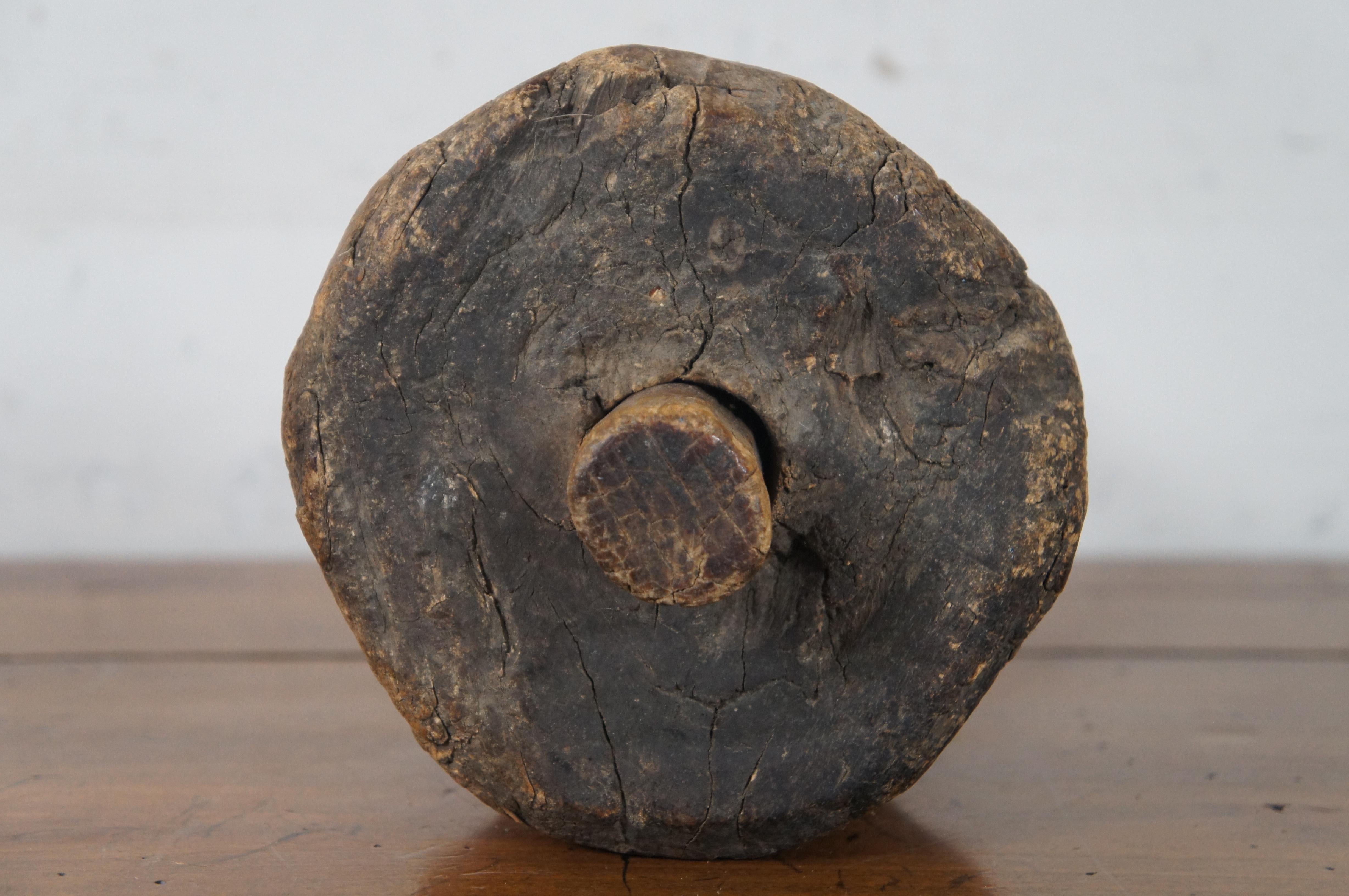 Antique Primitive Rustic Burl Wood Sledge Hammer Carpenter Mallet For ...