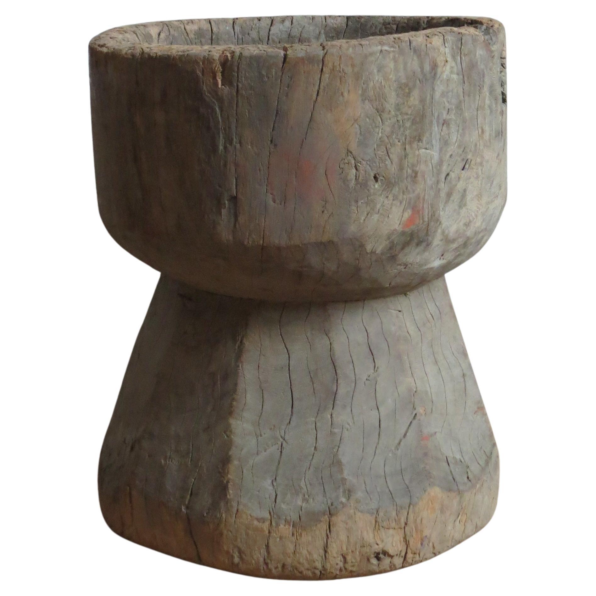 Antique Primitive Rustic Large Plant holder Mortar African For Sale at ...