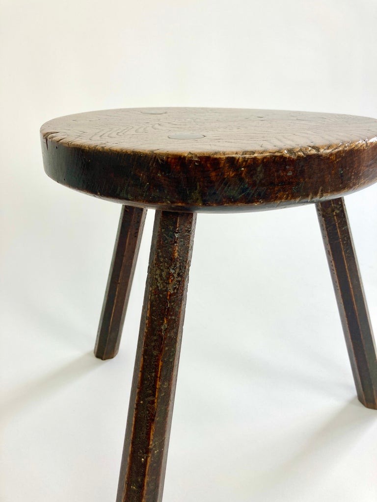 Antique primitive rustic Welsh farmhouse stool, circa 1900 For Sale at ...