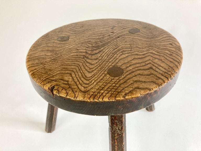 Antique primitive rustic Welsh farmhouse stool, circa 1900 For Sale at ...