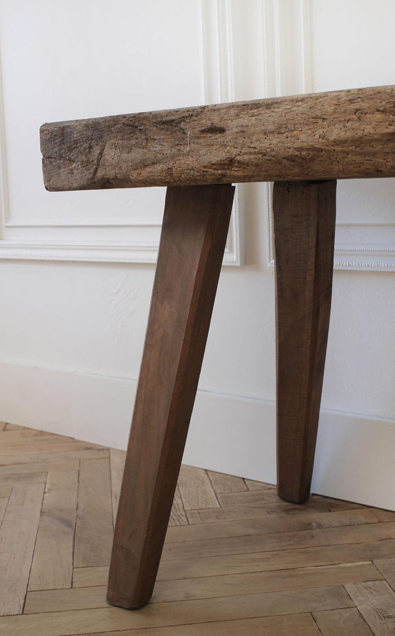 Antique Primitive Style Wood Console Table from Belgium at 1stDibs