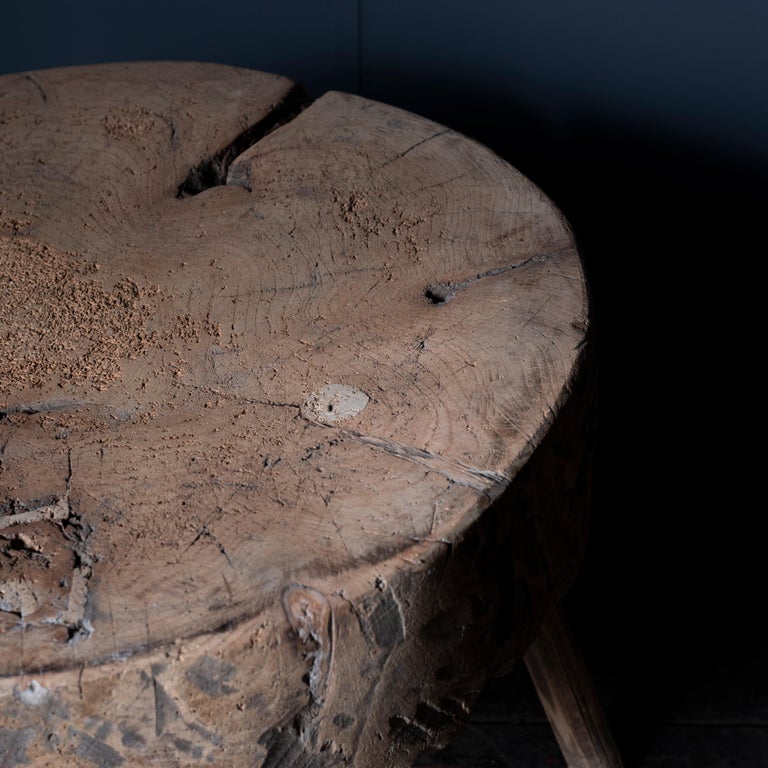 Antique Primitive Tree Trunk Table from 19th Century, France For Sale ...