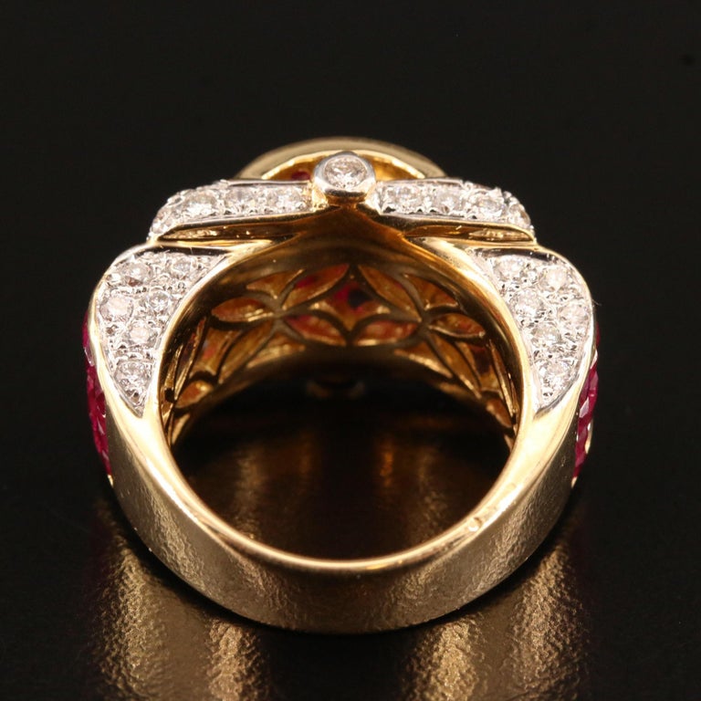 Customizable Antique Princes Cut Ruby Diamond Wedding Band Art Deco ...
