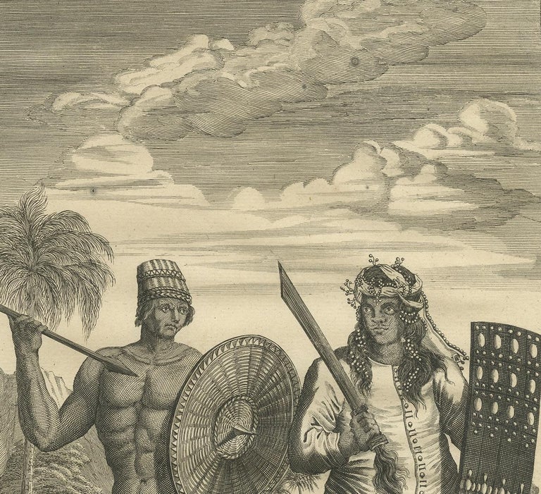 Antique Print of a Buginese and Ambonese Man by Valentijn, 1726 For ...