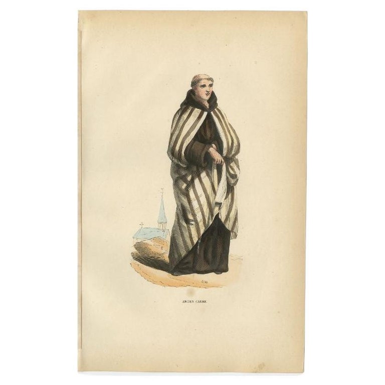 Antique Print of a Carmelite Monk in Old Handcoloring, 1845 For Sale at ...