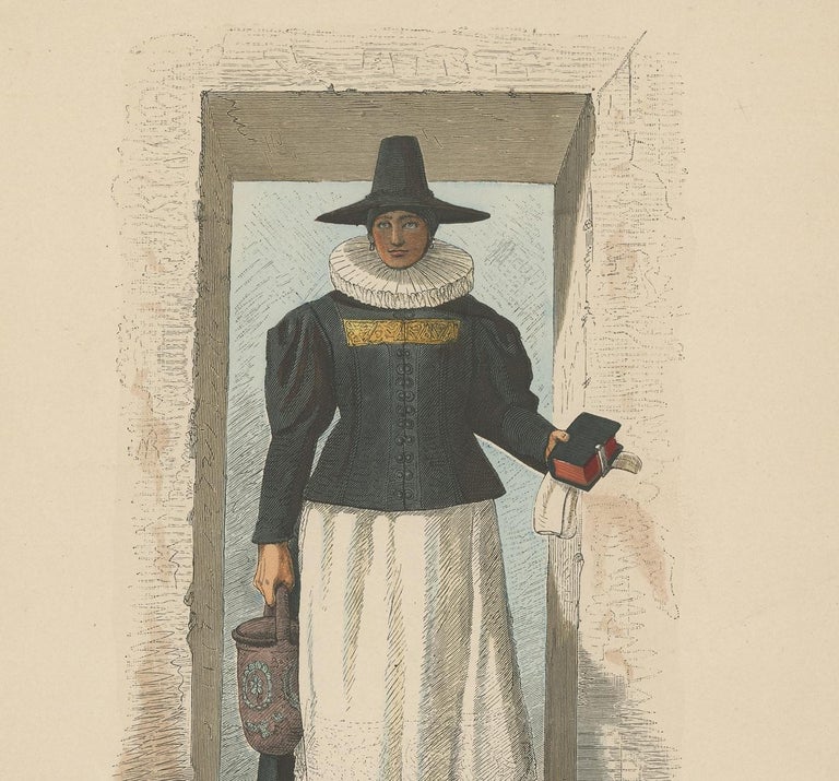 Antique Print of a Farmer's Wife from Upper Austria During the Peasant ...