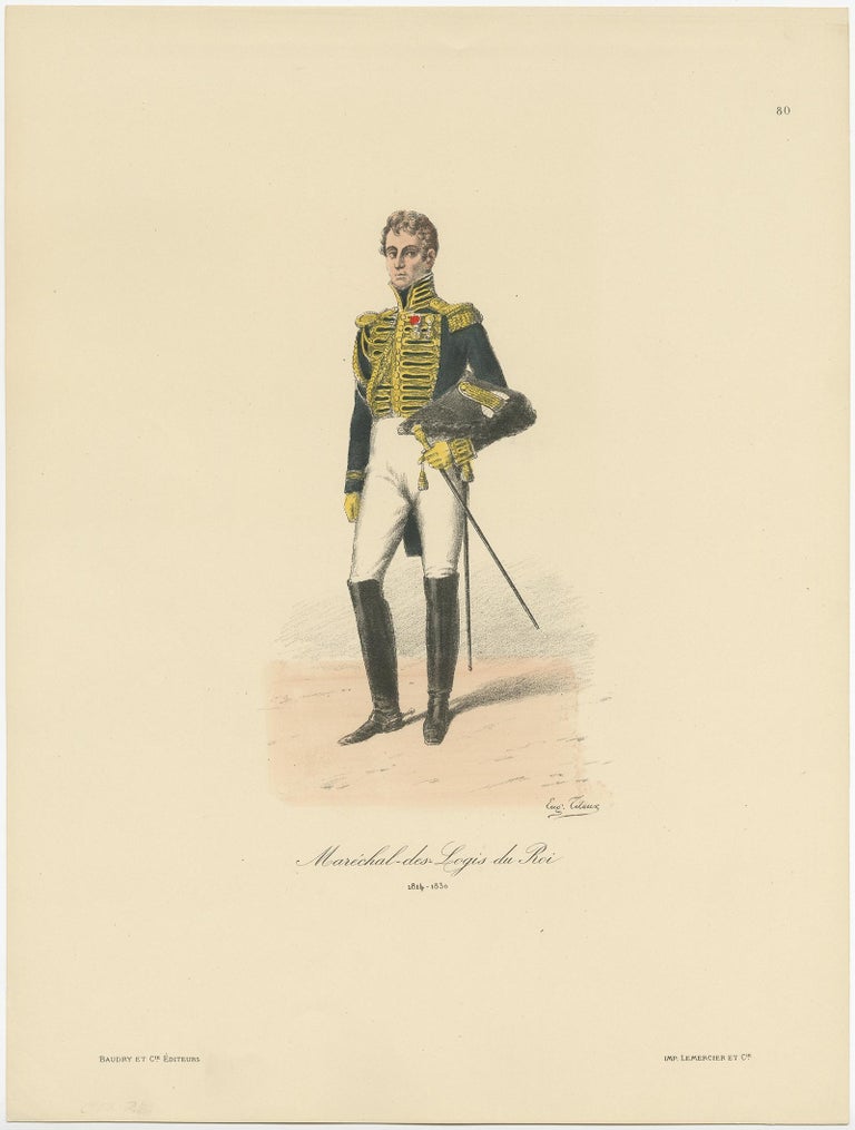 Antique Print of a French Marshal, 1890 For Sale at 1stDibs