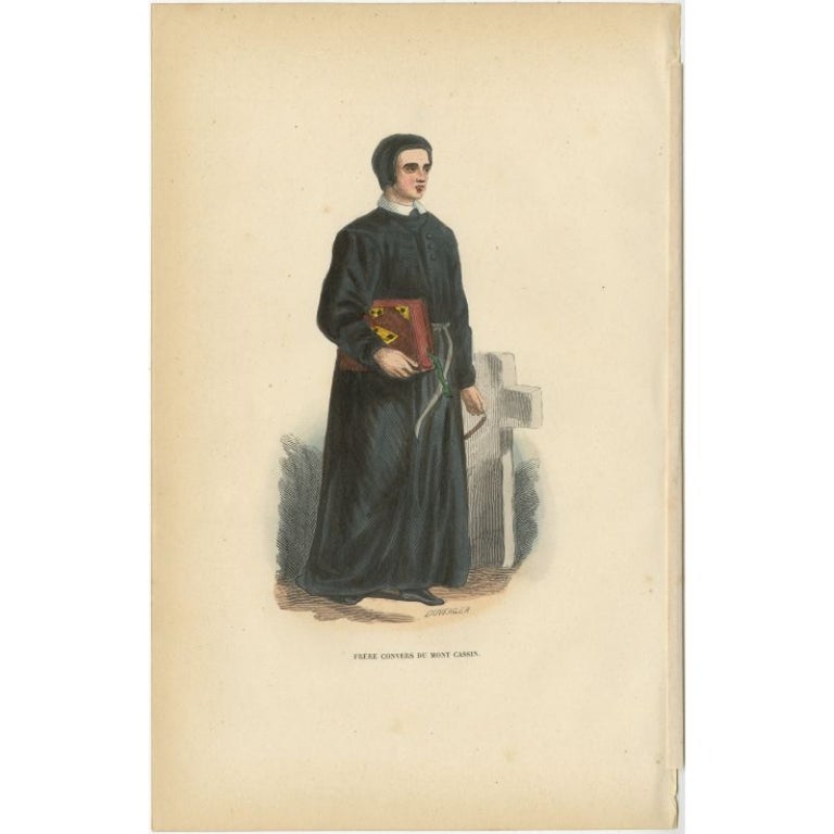 Antique Print of a Lay Brother of the Order of Monte Cassino, Italy ...