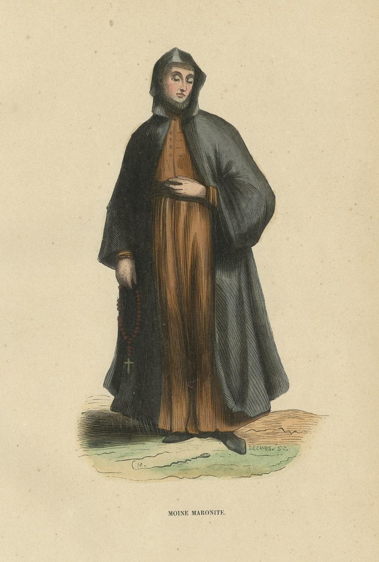 Antique Print of a Maronite Monk, 1845 For Sale at 1stDibs