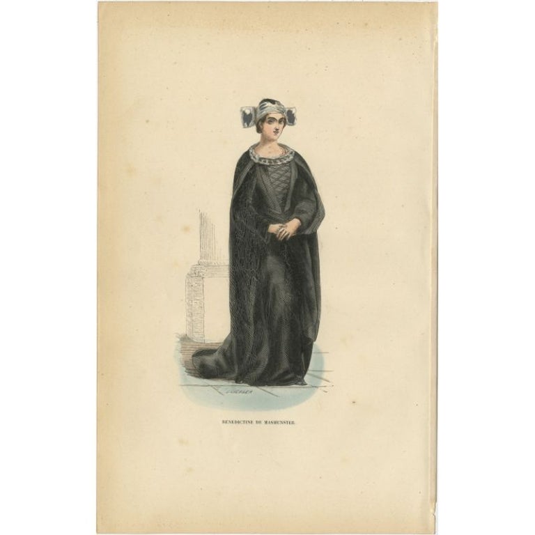 Antique Print of a Masevaux Benedictine in France, 1845 For Sale at 1stDibs