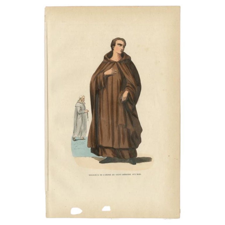 Antique Print of a Monk of the Order of Saint Ambrose, 1845 For Sale at ...