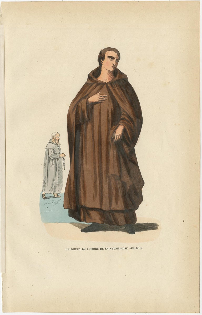 Antique Print of a Monk of the Order of Saint Ambrose, 1845 For Sale at ...