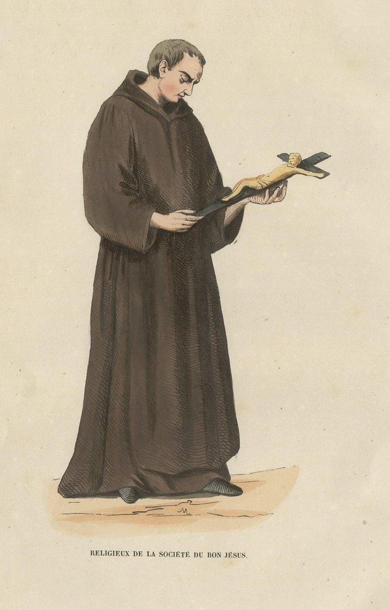 Antique Print of a Monk of the Societe Du Bon Jesus, 1845 For Sale at ...