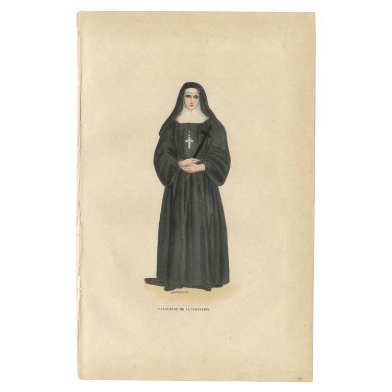 Antique Print of a Nun of the Order of the Immaculate Conception, 1845 ...
