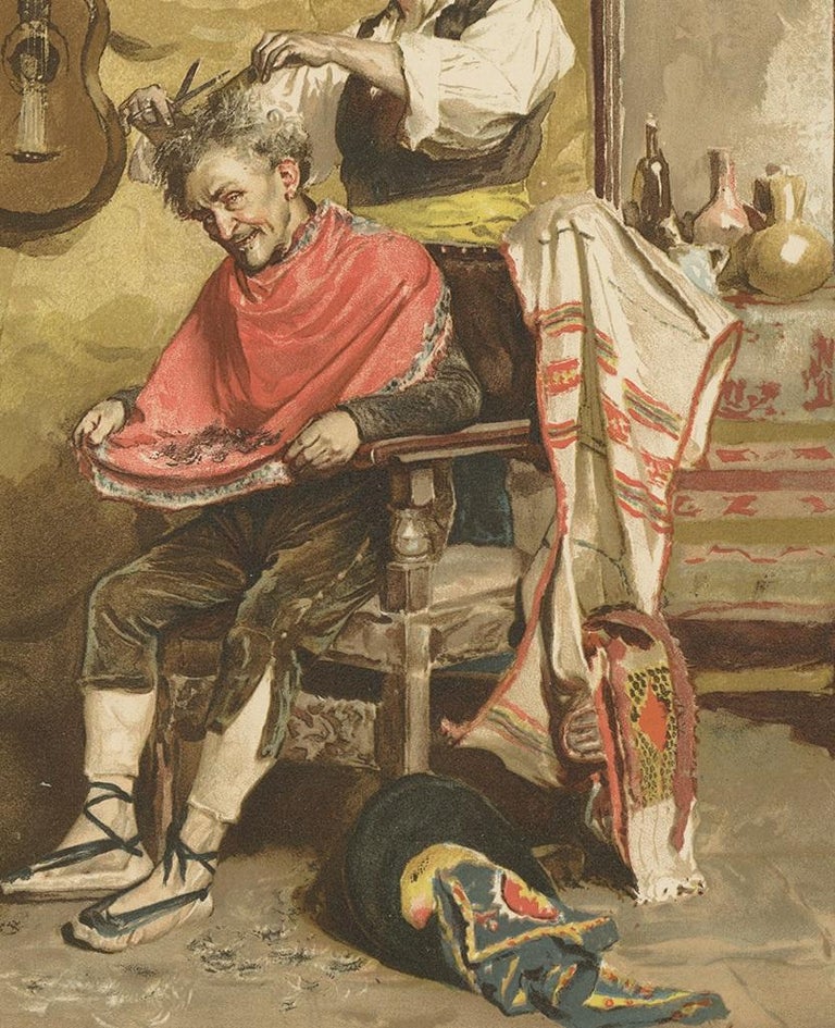 Antique Print of a Spanish Barber Made after C.S. Reinhart, circa 1893 ...