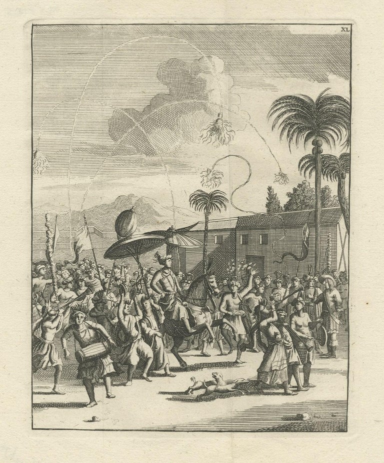 Antique Print of a Wedding Ceremony in the Bengal Kingdom in India ...