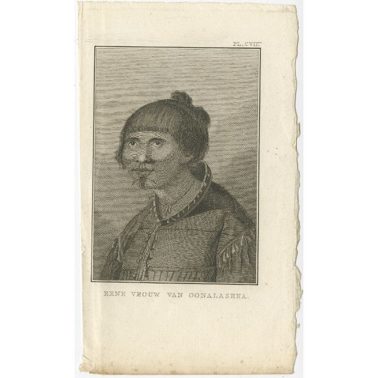 Antique Print of a Woman of Unalaska in the Aleutian Islands, Alaska ...