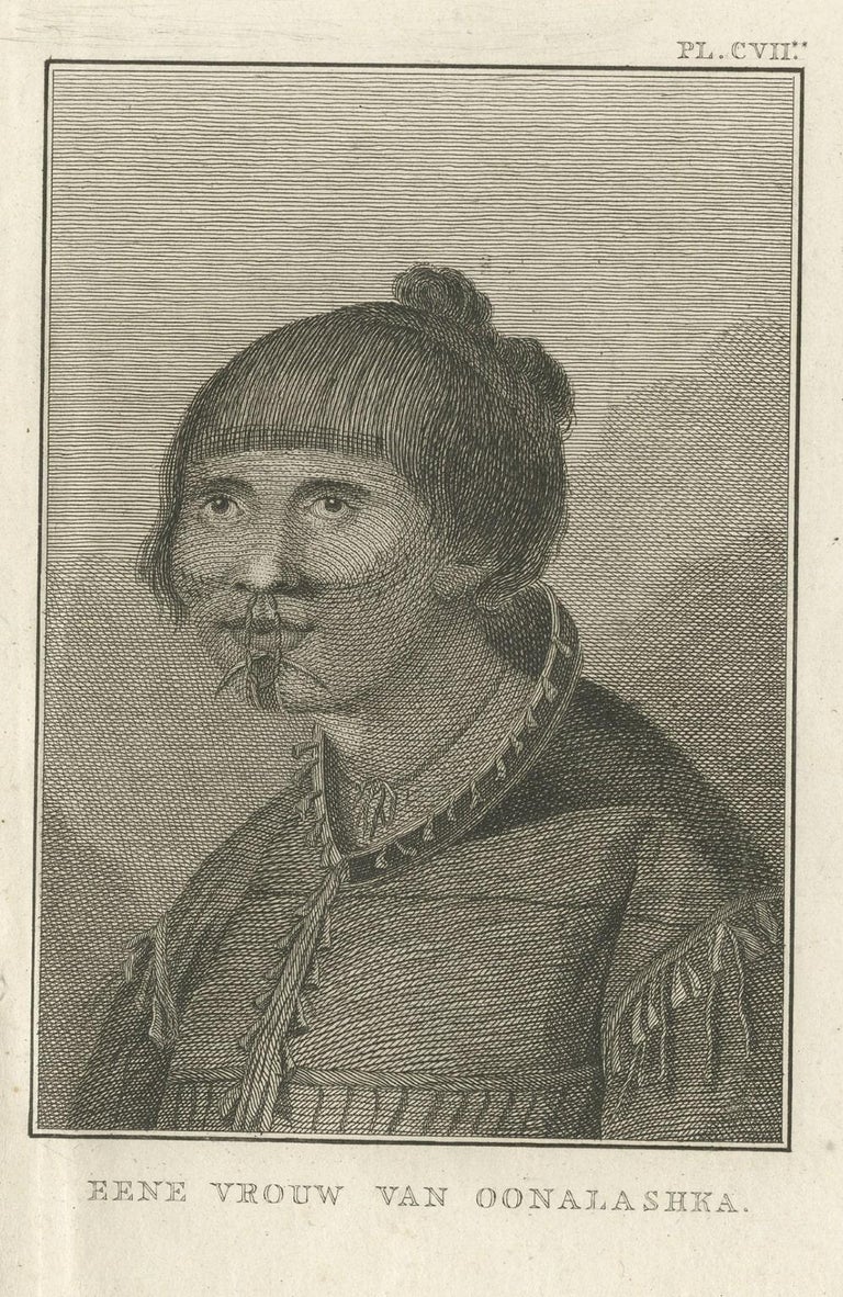 Antique Print of a Woman of Unalaska in the Aleutian Islands, Alaska ...