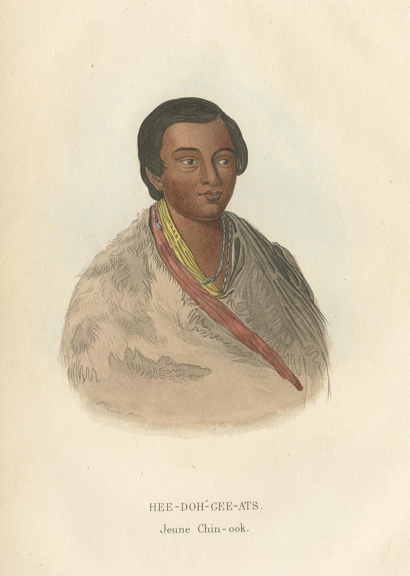Antique Print of a Young Chinook Indian by Prichard, 1843 at 1stDibs