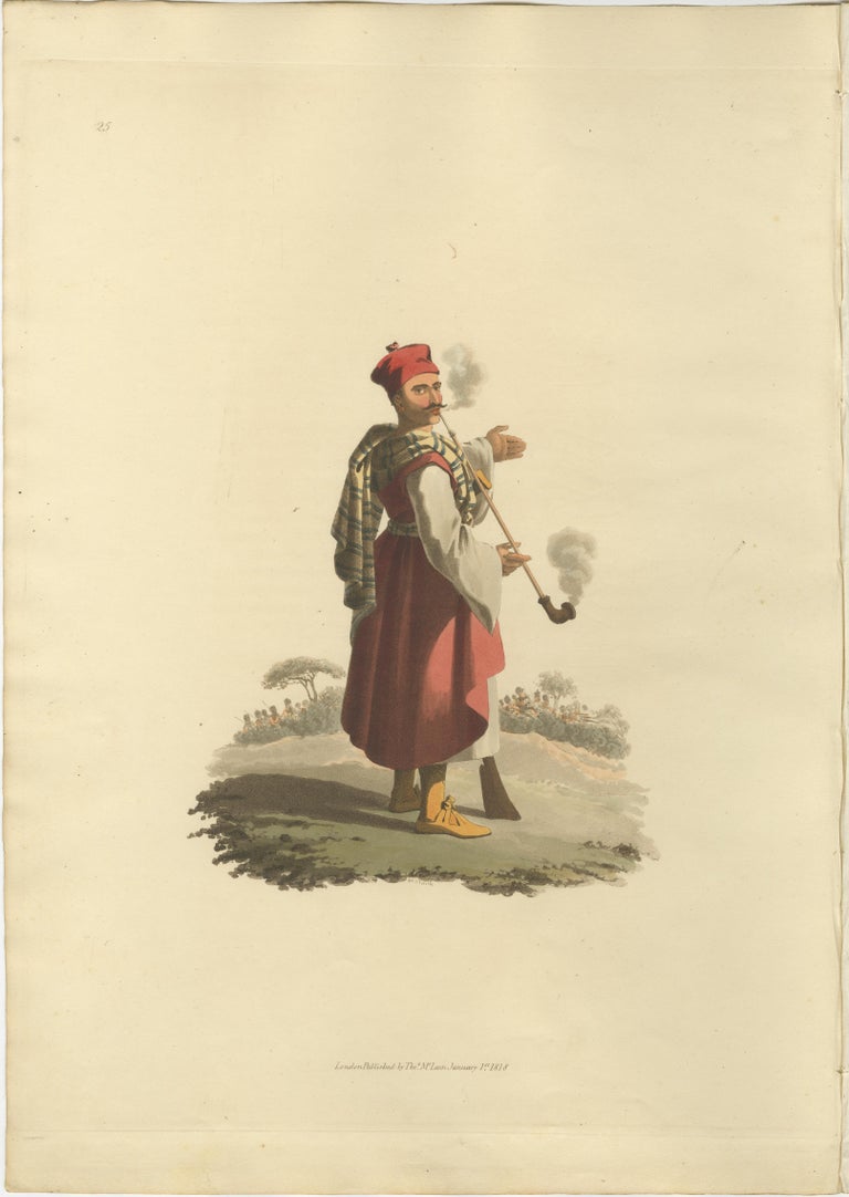 Antique Print of an Janizary, 1818 For Sale at 1stDibs