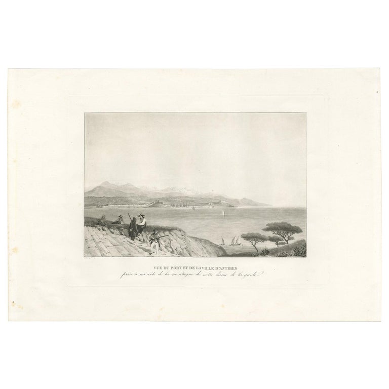 Antique Print of Antibes by Garneray, circa 1830 For Sale at 1stDibs