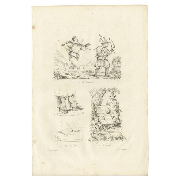 Antique Print of Cangue or Tcha Punishment in China, '1834' For Sale at ...