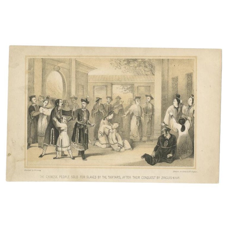 Antique Print of Chinese Slaves Sold by Tartars After Genghis Khan ...