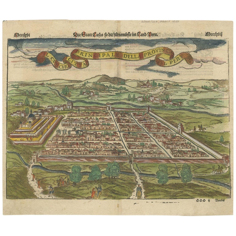 Antique Print of Cusco 'Peru' by Münster, circa 1598 at 1stDibs