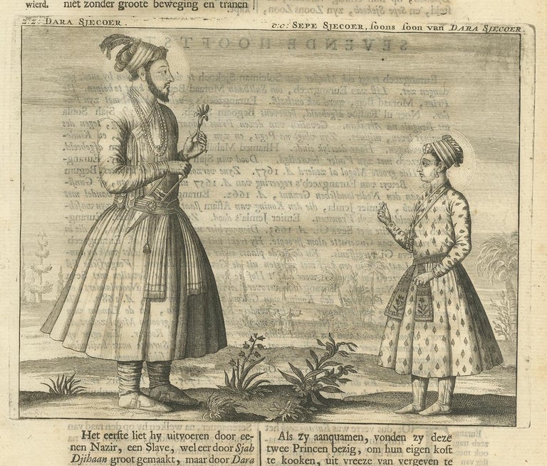 Antique Print of Dara Shikoh and Sipihr Shikoh by Valentijn, 1726 For ...