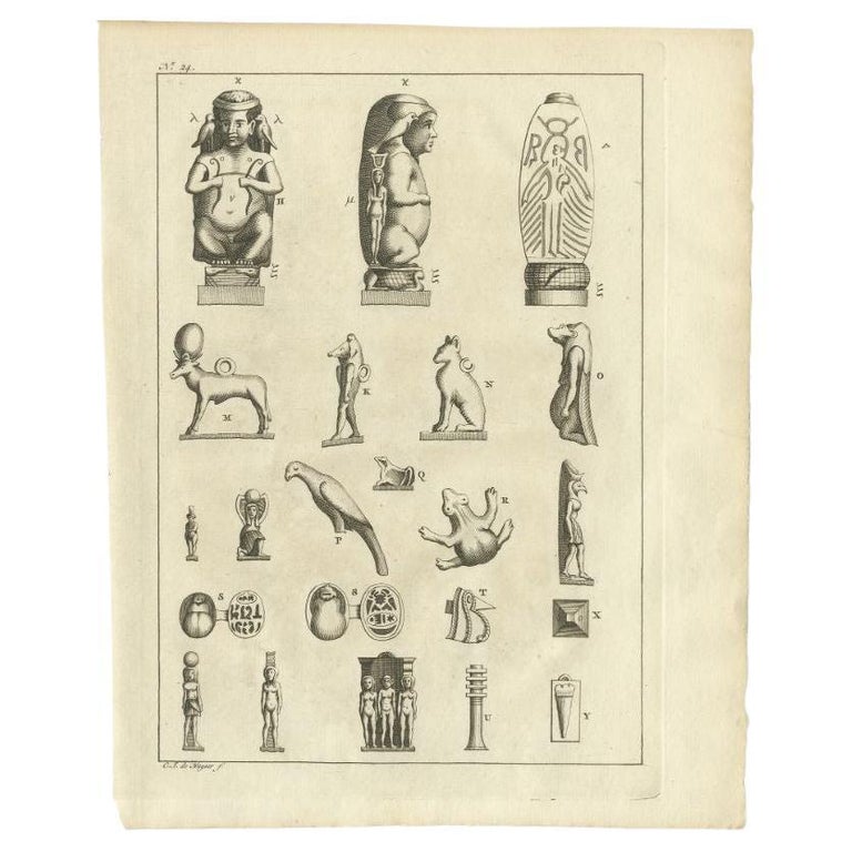 Antique Print of Egyptian Objects, 1773 For Sale at 1stDibs
