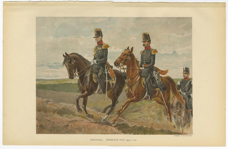 Antique Print of Generals of the Dutch/Belgian Army 1855-1860 ...