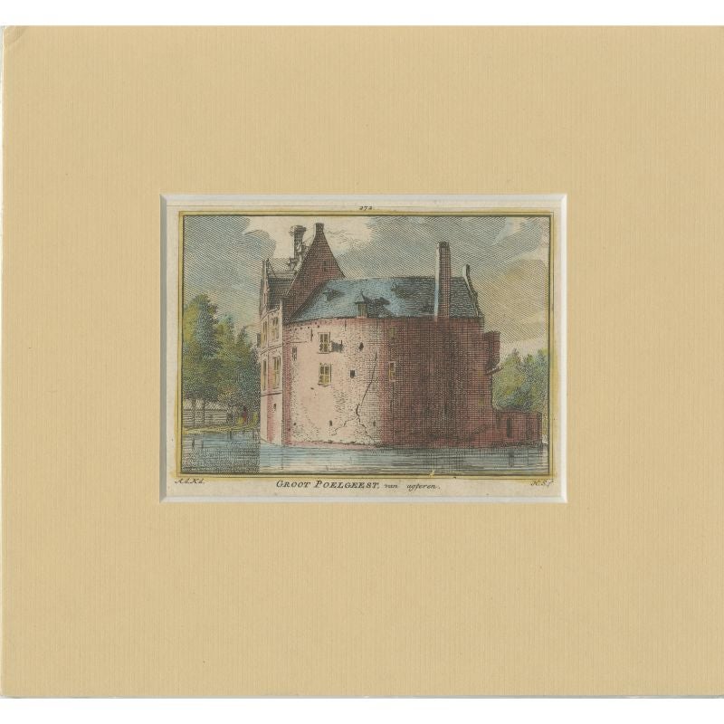 Antique Print of Groot Poelgeest Castle, Koudekerk aan den Rijn, the ...