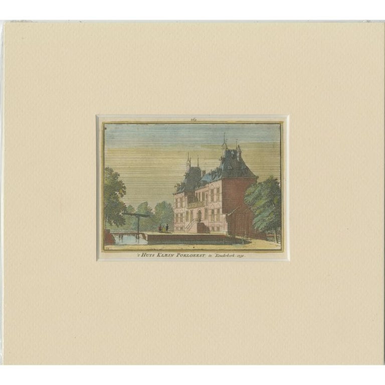Antique Print of 'Huis Klein Poelgeest' a Castle in Ridderkerk, Holland ...