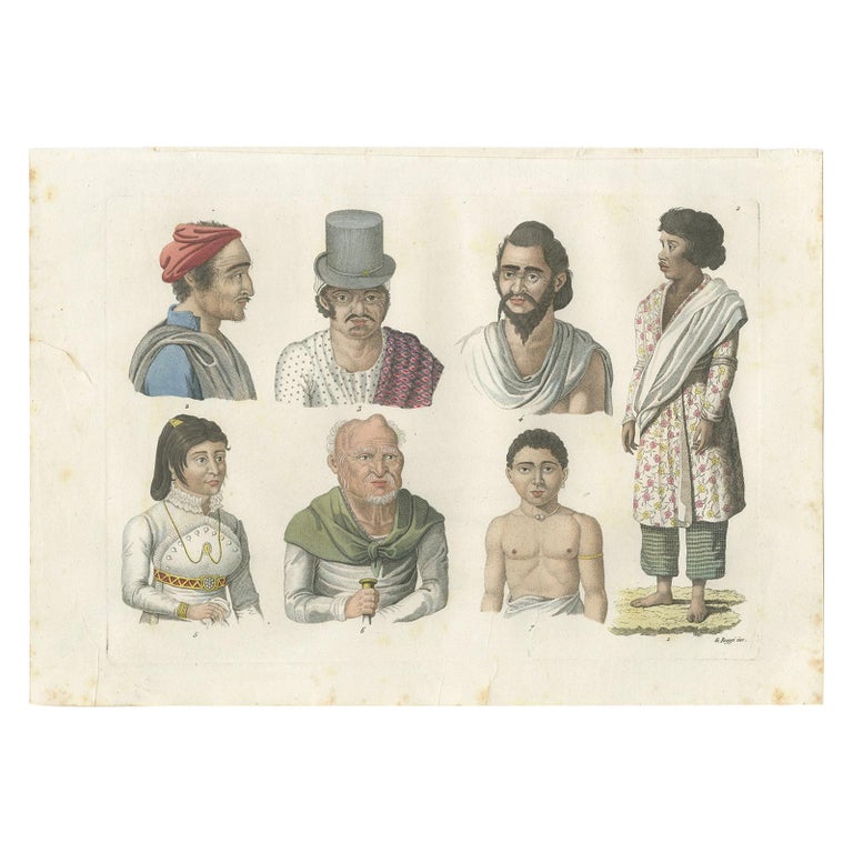 Antique Print of Inhabitants of Timor by Ferrario, '1831' For Sale at ...