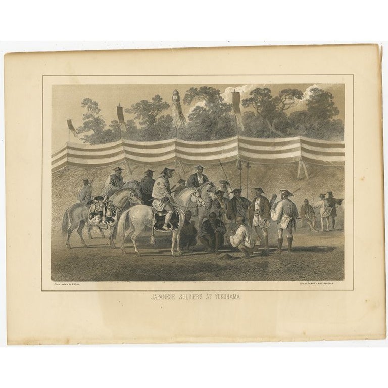 Antique Print of Japanese Soldiers in Yokohama, Japan, 1856 For Sale at ...