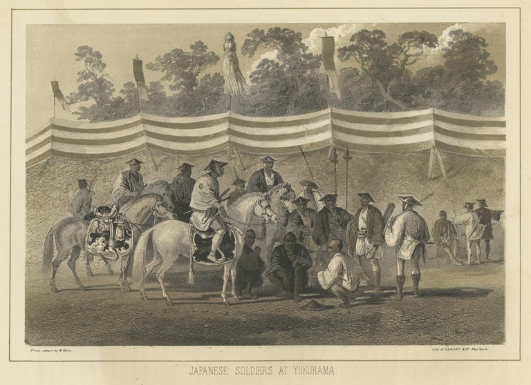 Antique Print of Japanese Soldiers in Yokohama, Japan, 1856 For Sale at ...