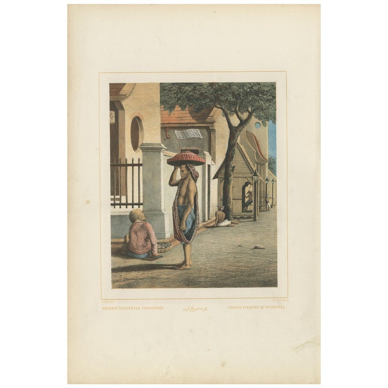 Antique Print of Javanese Children Selling Candy by Van Pers 'circa ...