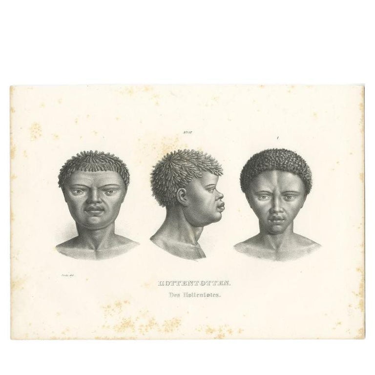Antique Print of Khoikhoi, Hottentot Tribe in South Africa, C.1845 For ...