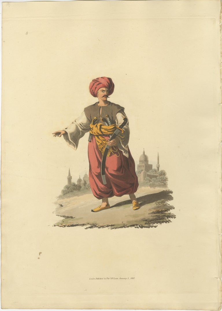Antique Print of Mameluke of Egypt, the Military Costume of Turkey ...