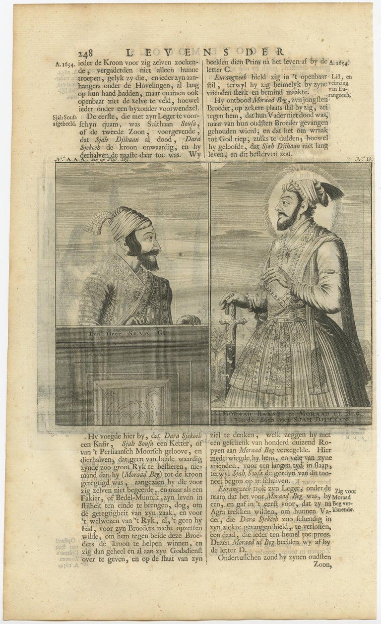 Antique Print of Murad Baksh and Other Mughal Empire Figures by ...