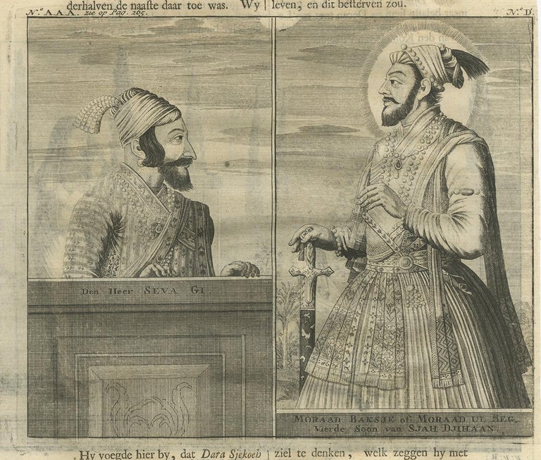Antique Print of Murad Baksh and Other Mughal Empire Figures by ...